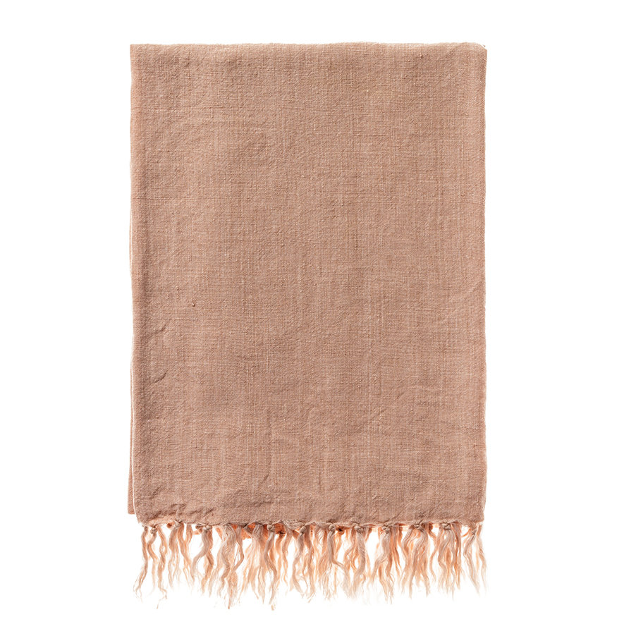 Malmo Blush Linen Throw | Adairs