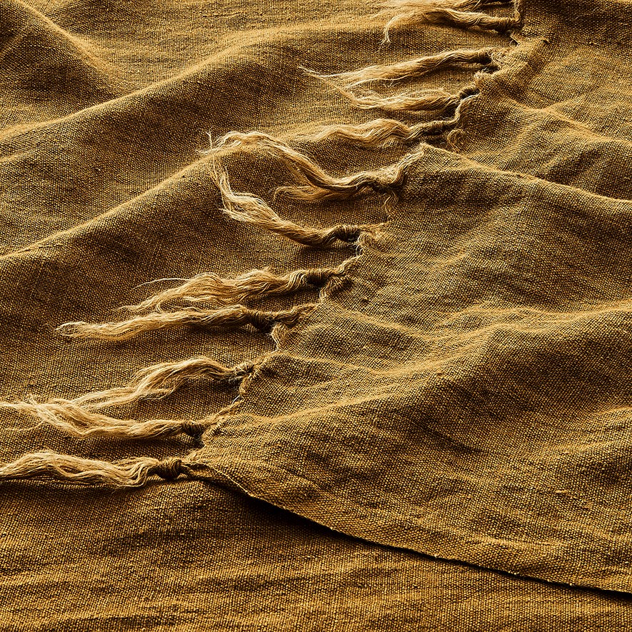 Malmo Chartreuse Linen Throw | Adairs