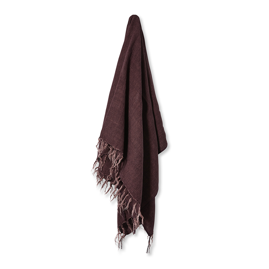Home Republic - Malmo Plum Linen Throw | Adairs
