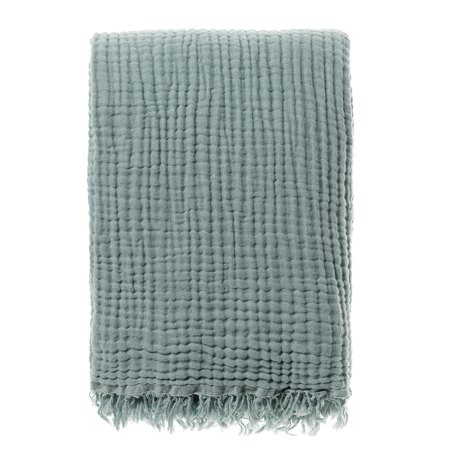 Adana Slate Blue Bed Throw | Adairs