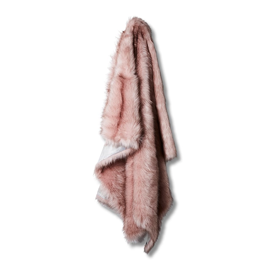 Home Republic - Montana Pink & Black Tip Fur Throw | Adairs