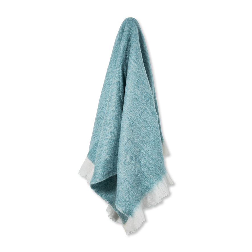 Helsinki Mint Faux Mohair Throw | Adairs
