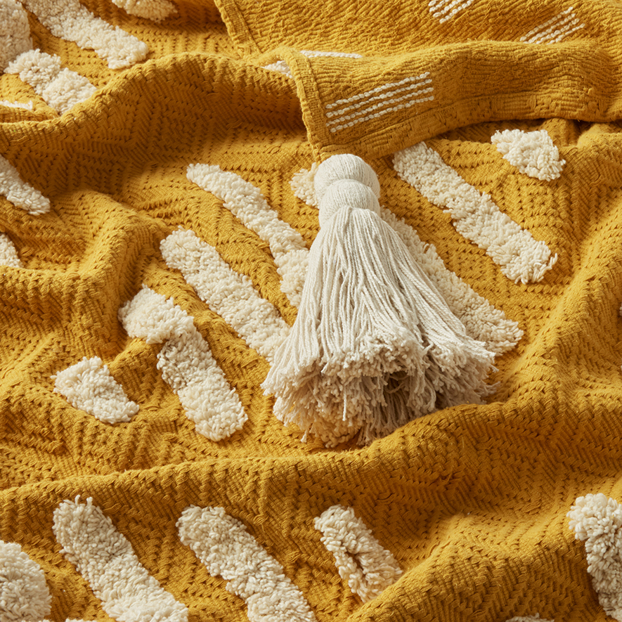 Home Republic - Boho Mustard Throw | Adairs