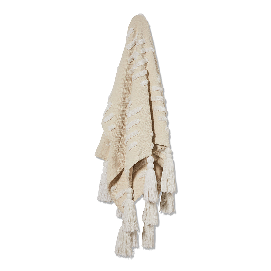 Home Republic - Boho Natural Throw | Adairs