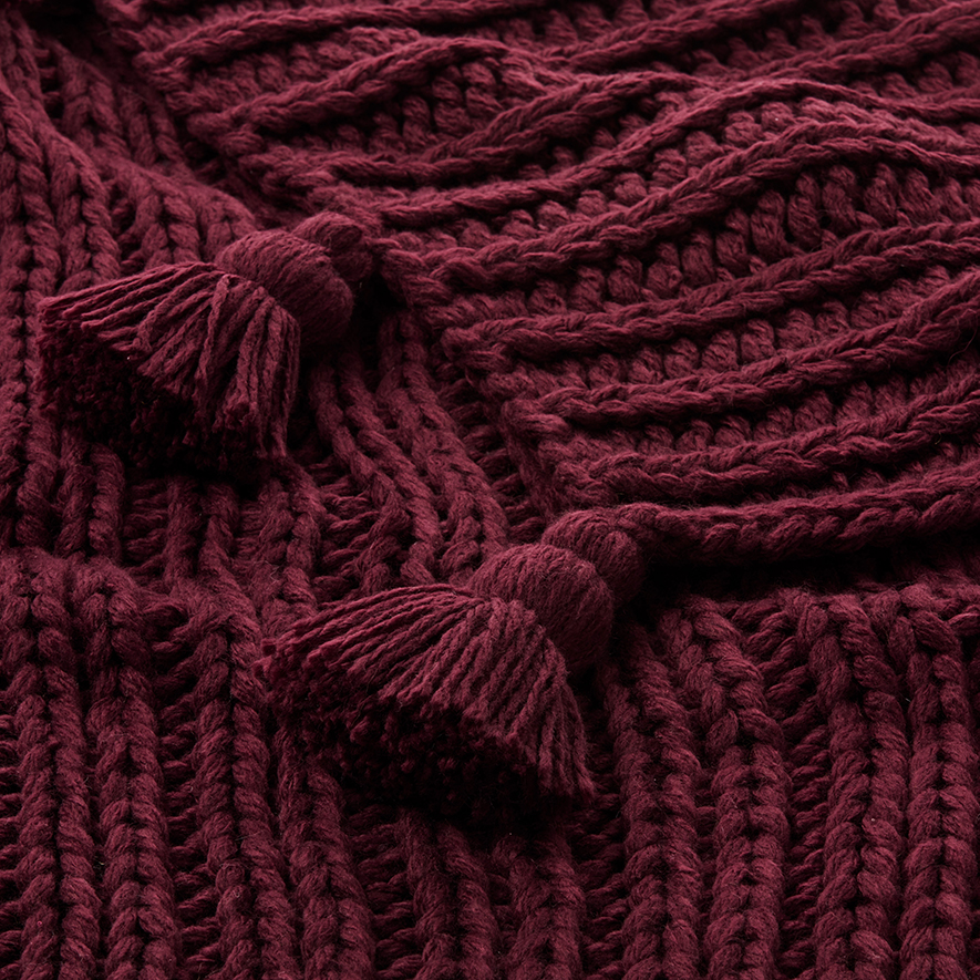 Mercer + Reid - Piper Burgundy Throw | Adairs