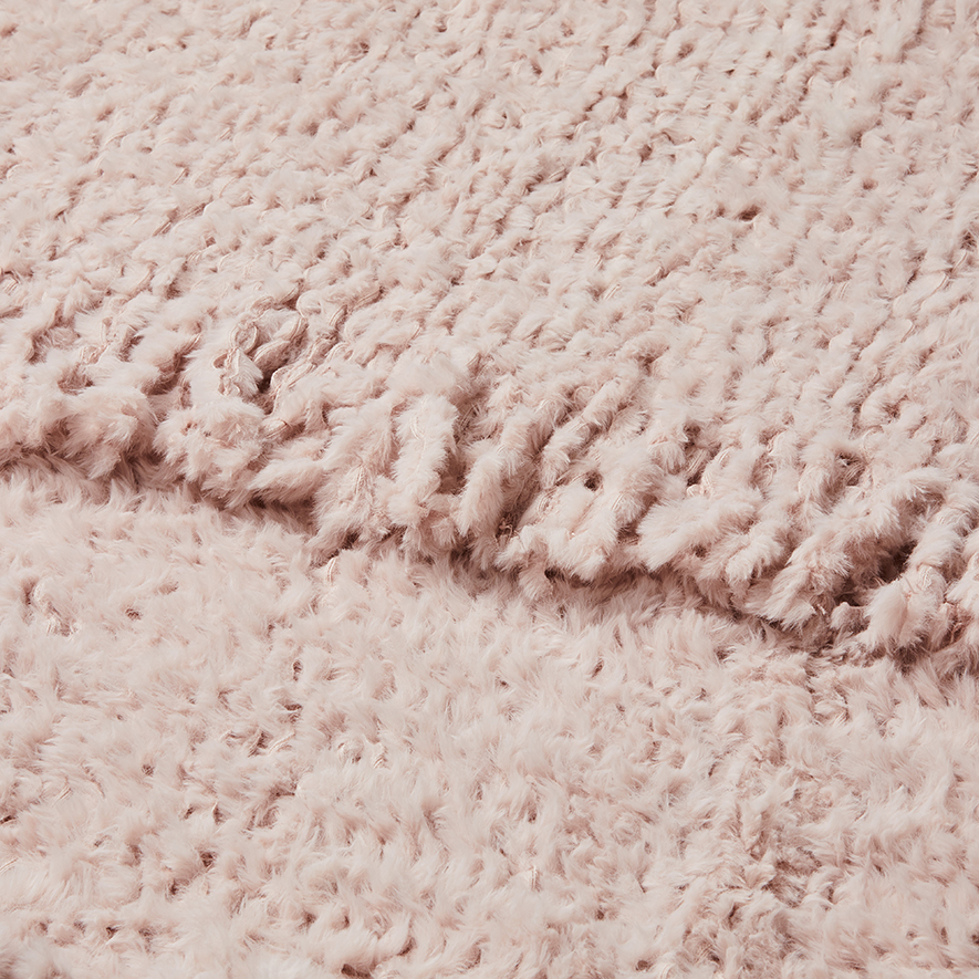 Mercer + Reid - Avoca Dusty Pink Feather Yarn Tassel Throw | Adairs
