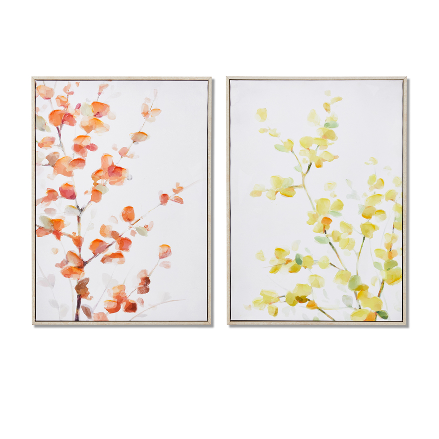 Autumn Leaves Ochre Canvas | Adairs