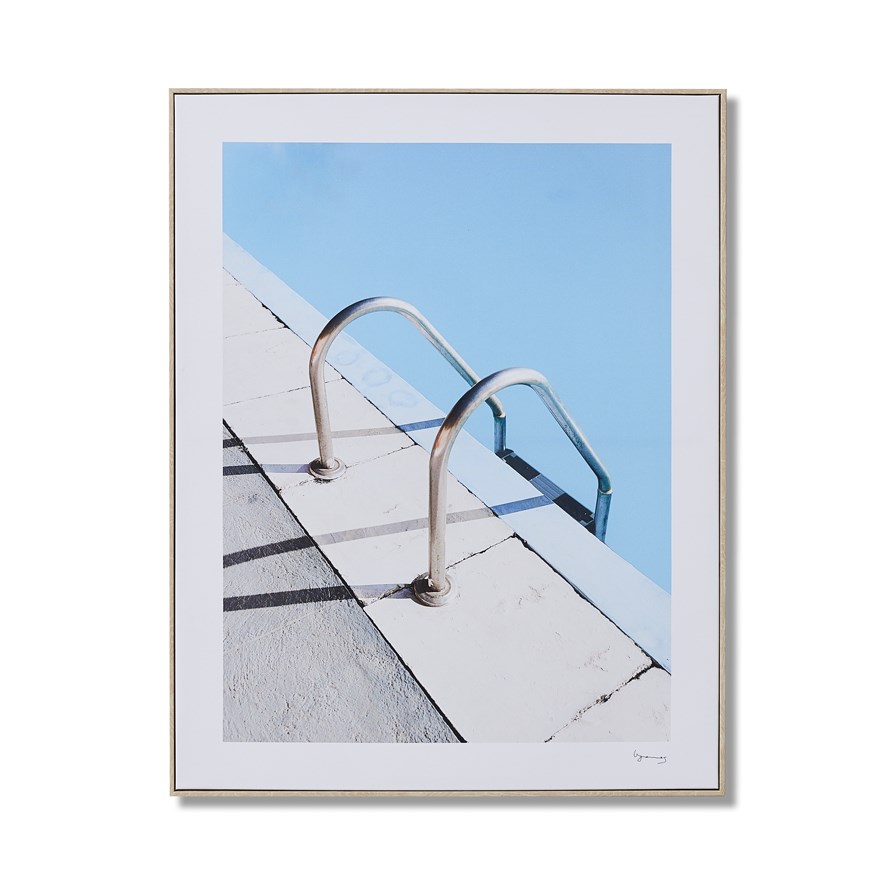Benjamin Long Photography Santorini Azure Poolside Wall Art | Adairs