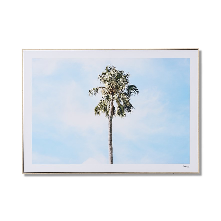 Benjamin Long Photography Santorini Sky Lone Palm Wall Art | Adairs