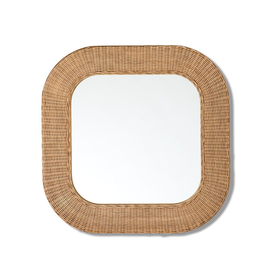 Natural Square Rattan Woven Mirror | Adairs