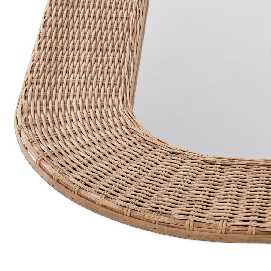 Natural Square Rattan Woven Mirror | Adairs