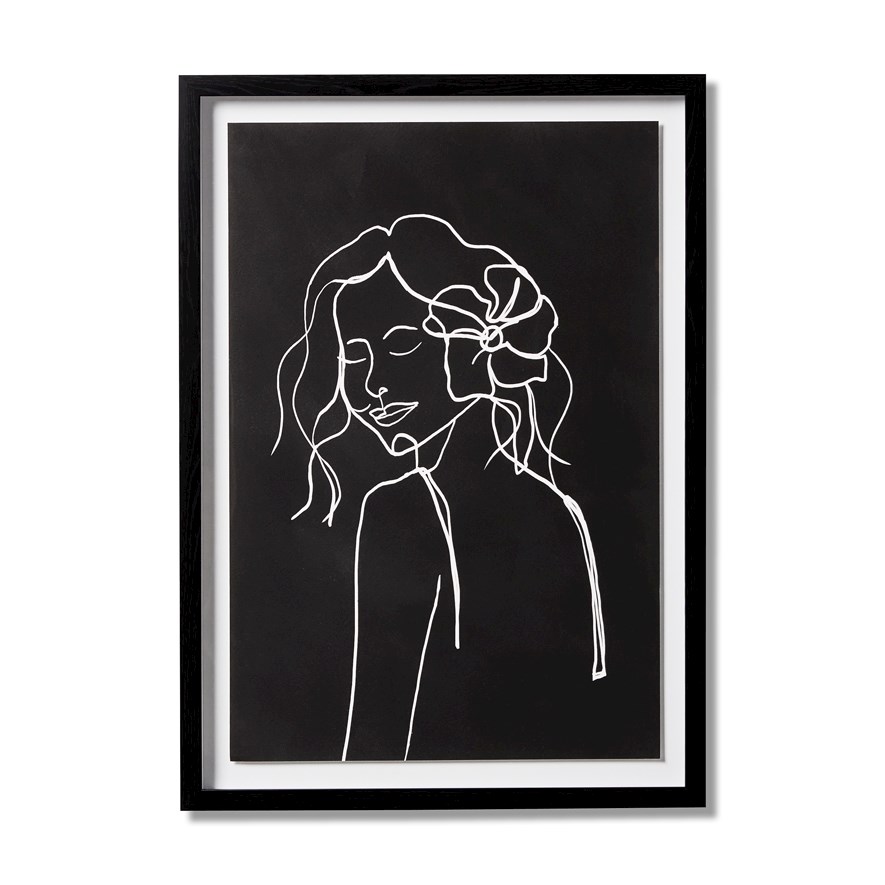 Natural Beauty Flower In Hair Framed Portrait | Adairs