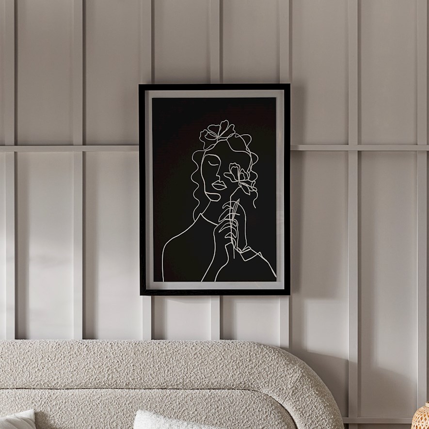 Natural Beauty Holding Flower Framed Portrait | Adairs