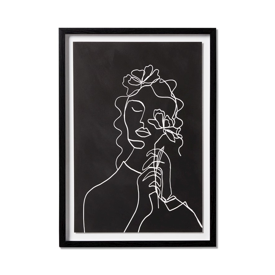 Natural Beauty Holding Flower Framed Portrait | Adairs