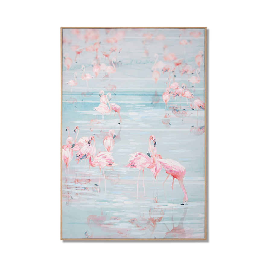 Home Republic - Flamingo Pink Flock Beach Artwork