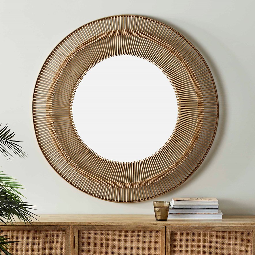Aztec Large Natural Bamboo Mirror | Adairs