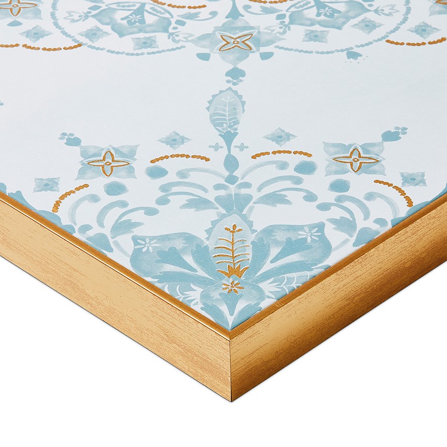 Home Republic - Tile Mandala Sky Blue Gold Fleck Wall Art | Adairs