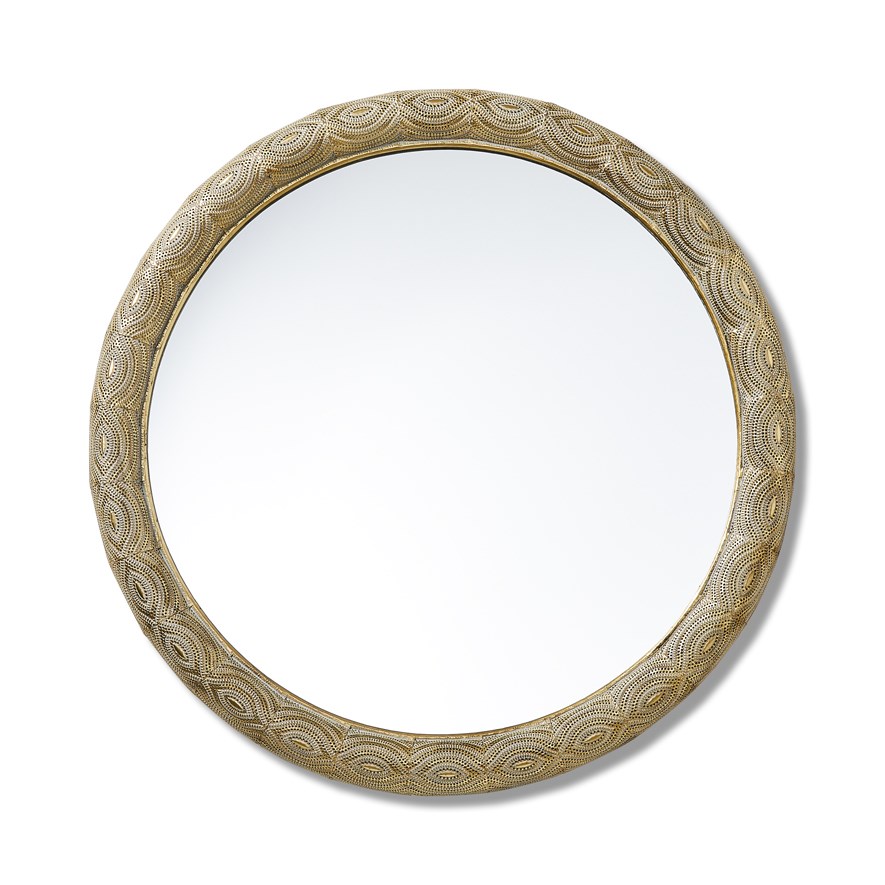 Taza Antique Gold Mirror Round | Adairs