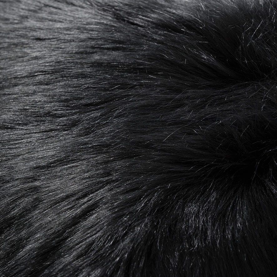 Home Republic - Alpine Fur Floor Cushion Black | Adairs