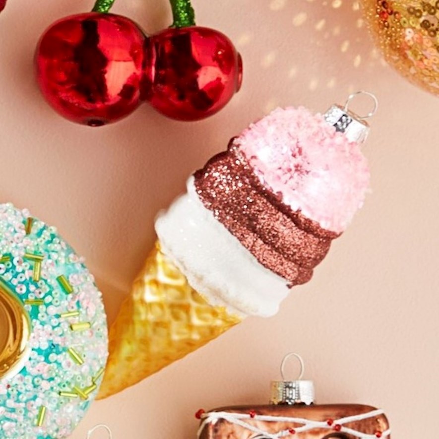 Vintage Ice Cream 3 Scoop Glass Decoration | Adairs