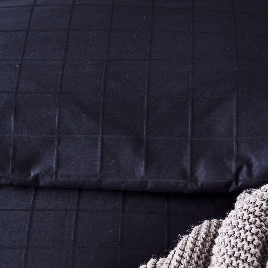 Home Republic - 1000TC Gramercy Grid Midnight Quilt Cover Separates ...