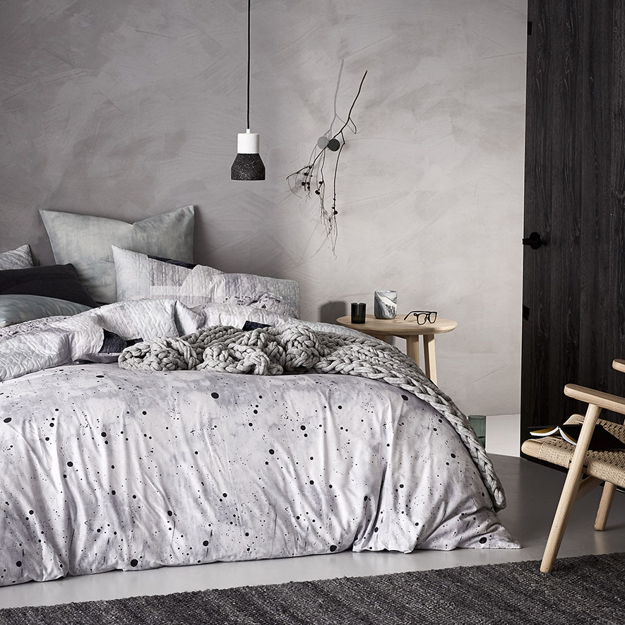 Home Republic - Morrison Quilted Quilt Cover Sky Grey | Adairs