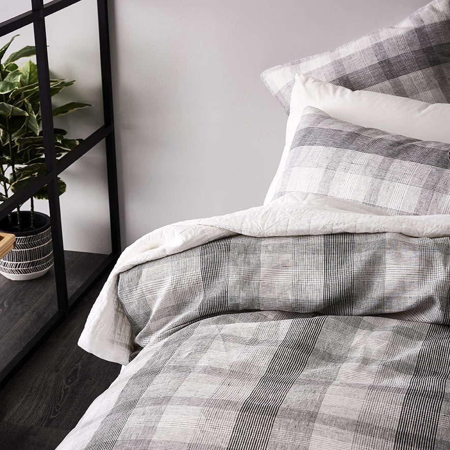 Home Republic - Aston Check Black and White Quilt Cover Set | Adairs