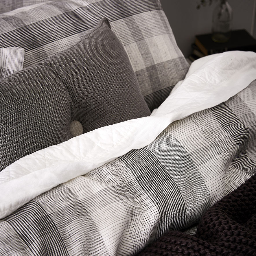 Home Republic - Aston Check Black and White Quilt Cover Set | Adairs