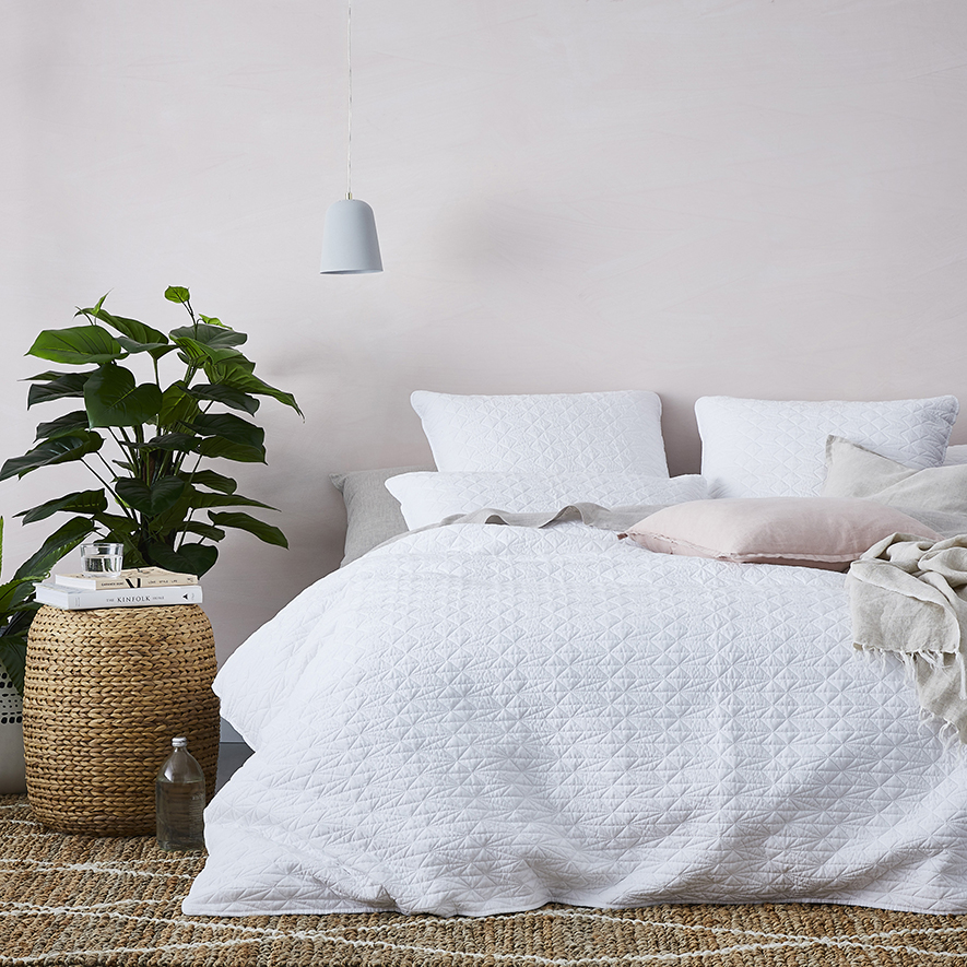 Home Republic - Maxwell Quilted Quilt Cover White | Adairs