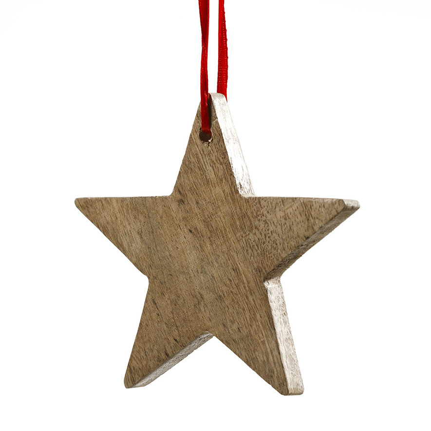 Home Republic - Hanging Timber Star Ornament | Adairs