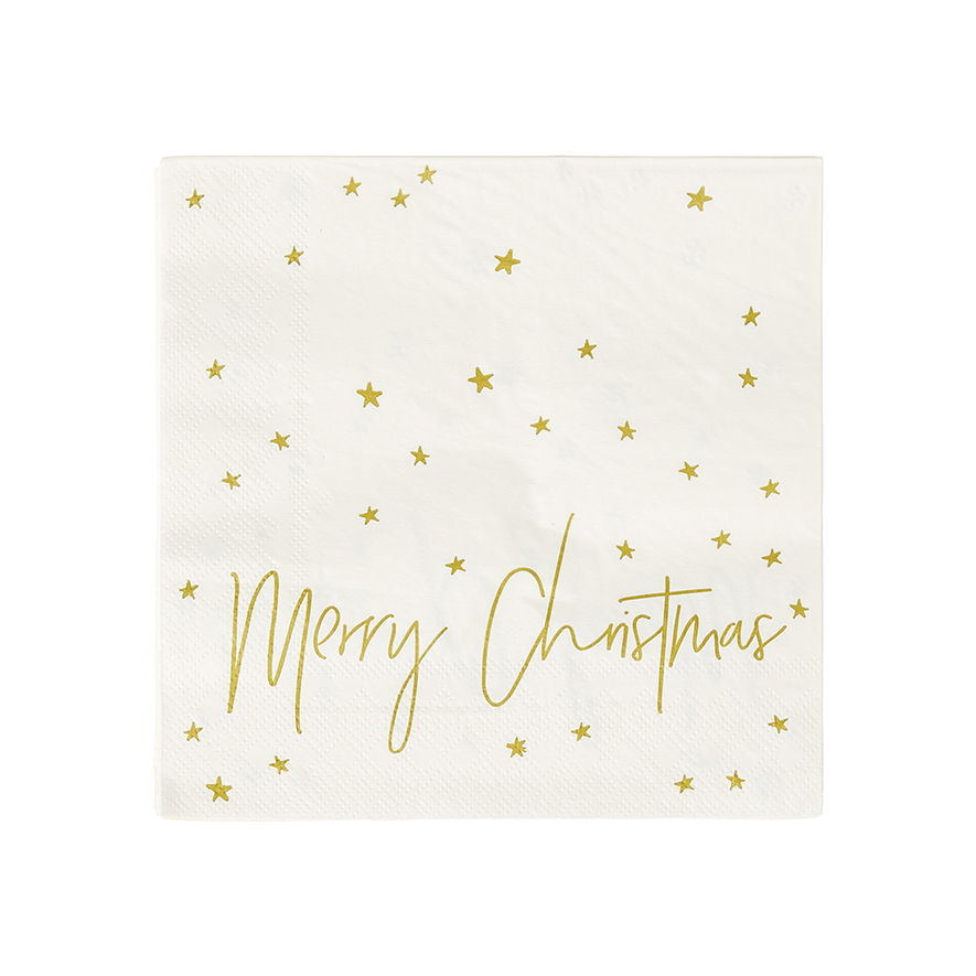 Home Republic - Festive Paper Napkins Pack of 20 Merry Christmas | Adairs