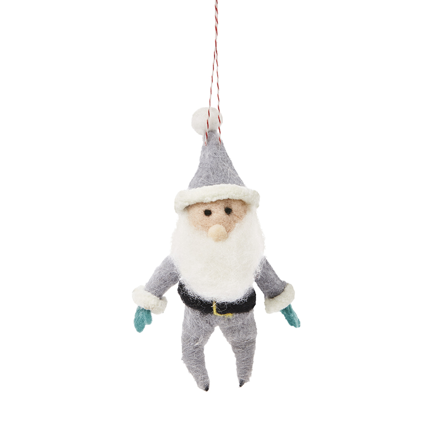 Adairs Kids - Christmas Felt Decoration Santa Grey S18 | Adairs