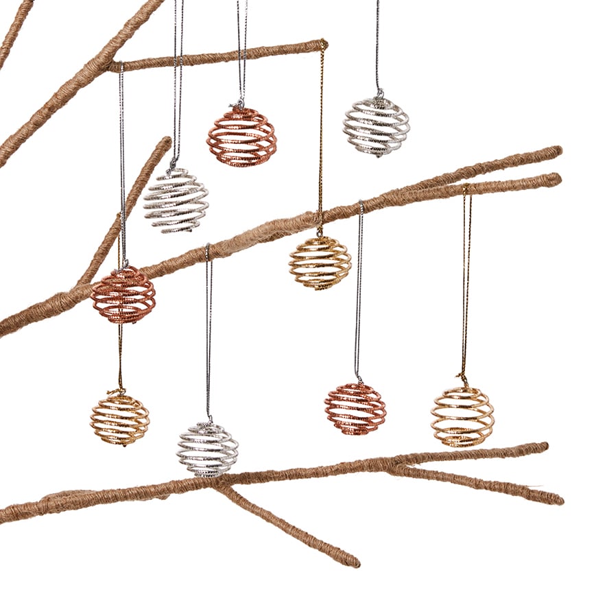 Mini Tinsel Baubles Pack of 9 | Adairs