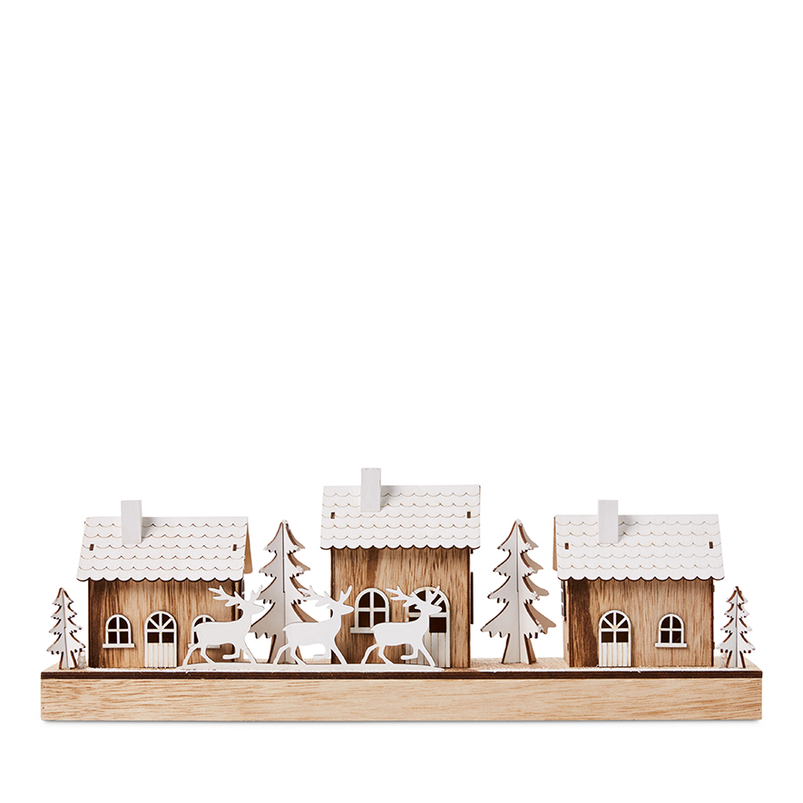 Laser Cut Town Scene Natural | Adairs
