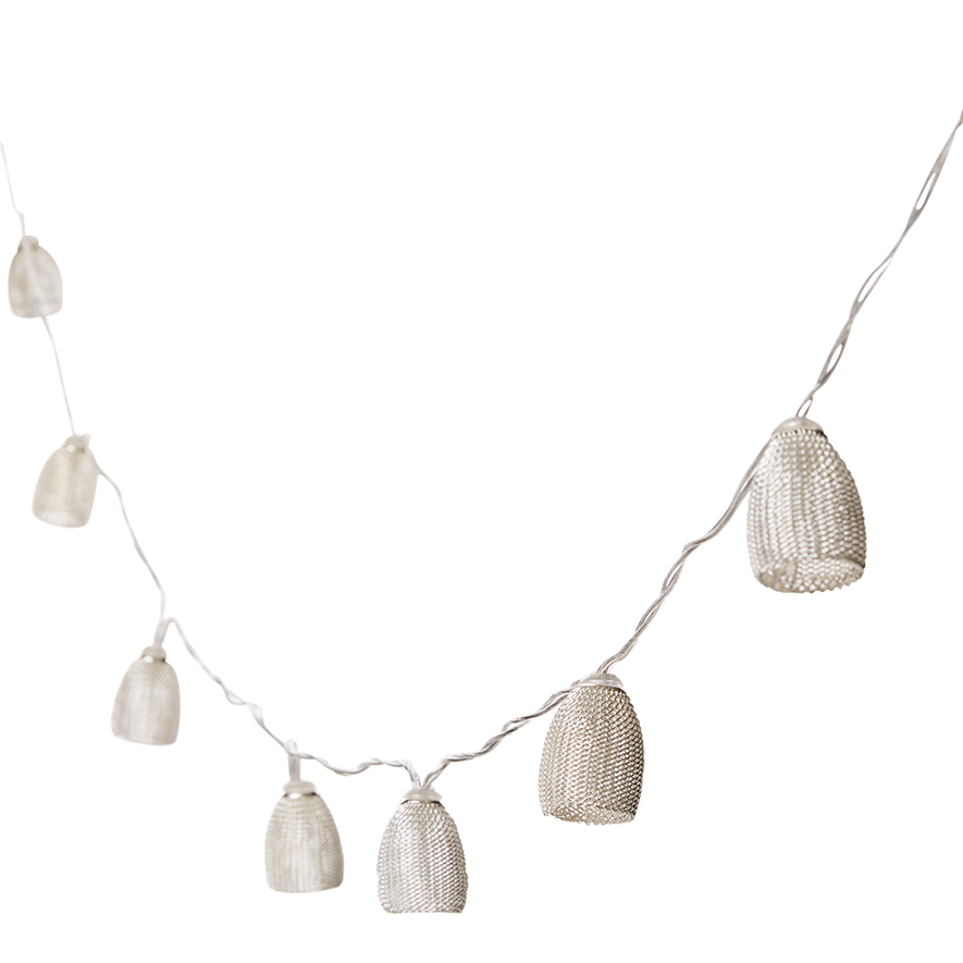 Mesh String Lantern Lights in Silver | Adairs