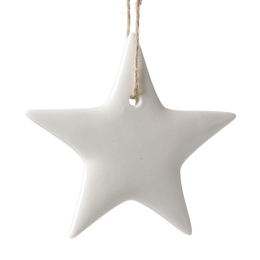 Ceramic Star Decoration White | Adairs