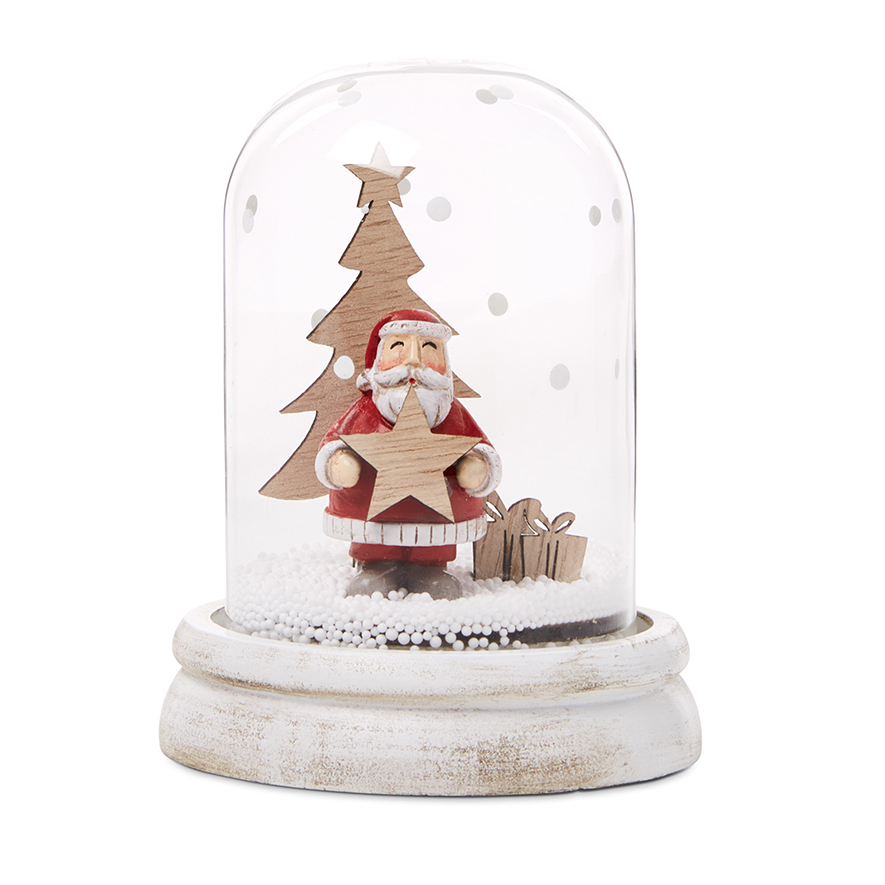 Glass Dome Santa with Star | Adairs