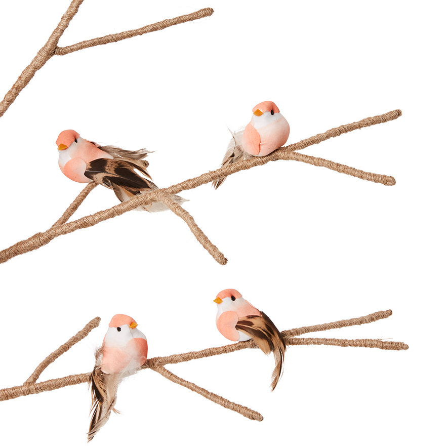 Feather Bird Blush Pack of 4 | Adairs