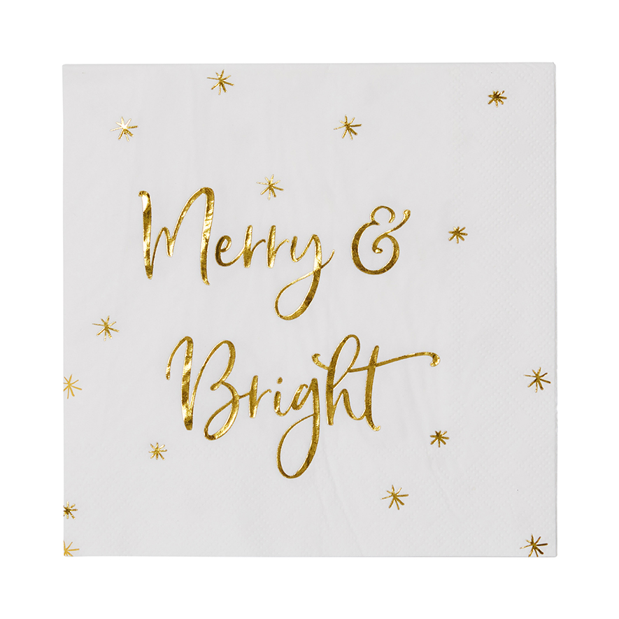 Festive Paper Napkins Merry & Bright Pack of 20 | Adairs