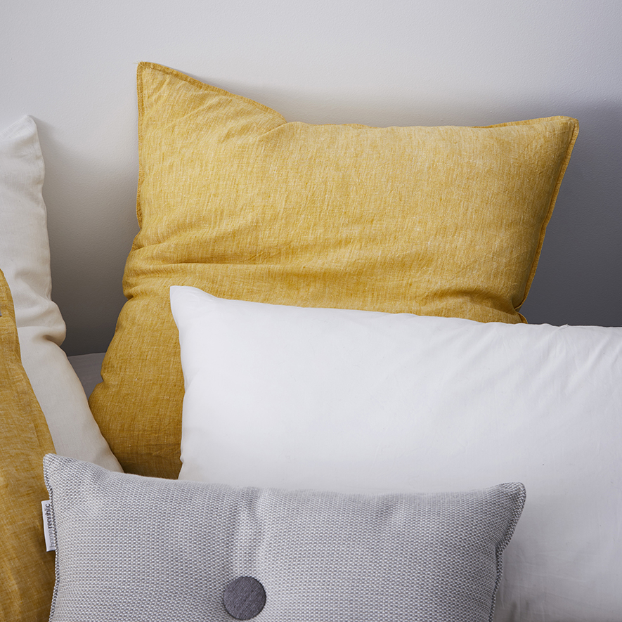 Vintage Washed Linen Mustard Quilt Cover | Adairs